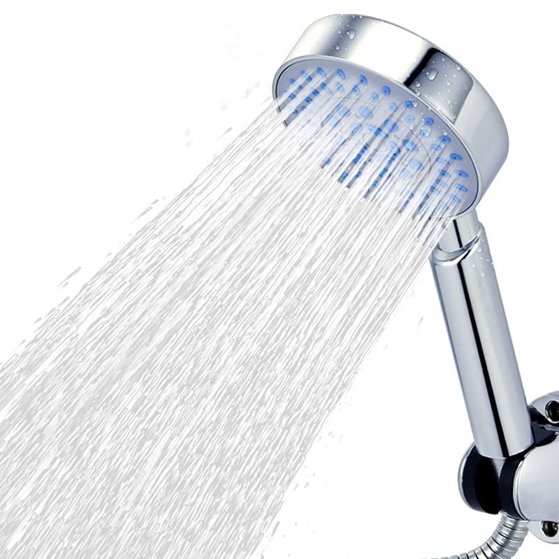 BIENKA Five Function Shower Head with Chrome Silica Gel Holes Water Saving Rainfall Showerhead Handheld Spray Nozzle Water Can