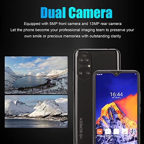 Smartphone, High Resolution Dual SIM 100-240V Cell Phone Type C Charging Port 5MP 13MP 6GB 64GB 6.5 Inch Screen for Play (US Plug)