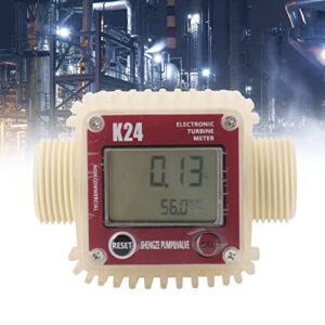 Electronic Fuel Meter, High Accuracy Digital Turbine Flow Meter G1 Female Thread 4 Measure Units 20BAR Large LCD Display for Chemical Liquid for Kerosene