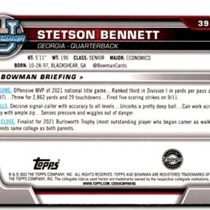 2022 Bowman Chrome University #39 Stetson Bennett Georgia Bulldogs Football