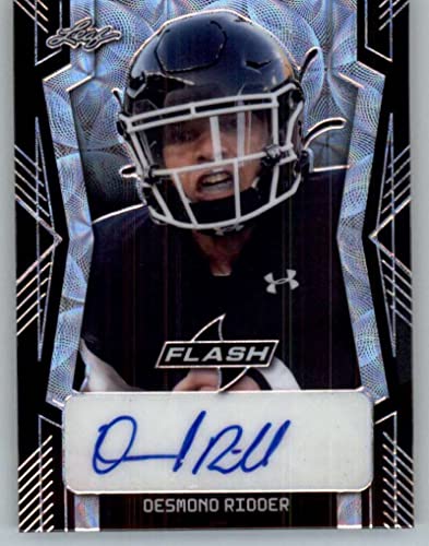 2022 Leaf Flash Portrait Autograph Kaleidoscope Black #PA-DR1 Desmond Ridder RC Rookie AUTO Autograph 6/7 Cincinnati Bea Football Trading Card