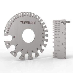 YESWELDER 25&50LB Welding Magnet-4 Pieces of Magnetic Welding Holder & Round Dual Sided Metal Sheet Guage & Metal Sheet Thickness Gauge 2pk Stainless Steel Wire Welding Gauge