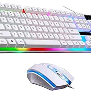 RMENST Gaming Keyboard and Mouse Combo, Wired LED Backlit Computer Keyboard, Wired Gaming Keyboard Set