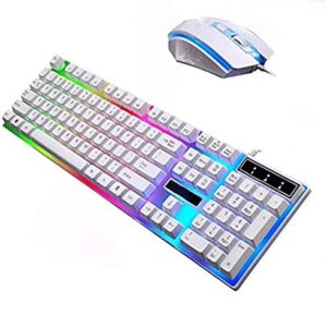 RMENST Gaming Keyboard and Mouse Combo, Wired LED Backlit Computer Keyboard, Wired Gaming Keyboard Set