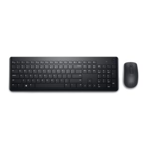 dell wireless keyboard and mouse - km3322w, wireless - 2.4ghz, optical led sensor, mechanical scroll, anti-fade plunger keys, 6 multimedia keys, tilt leg - black