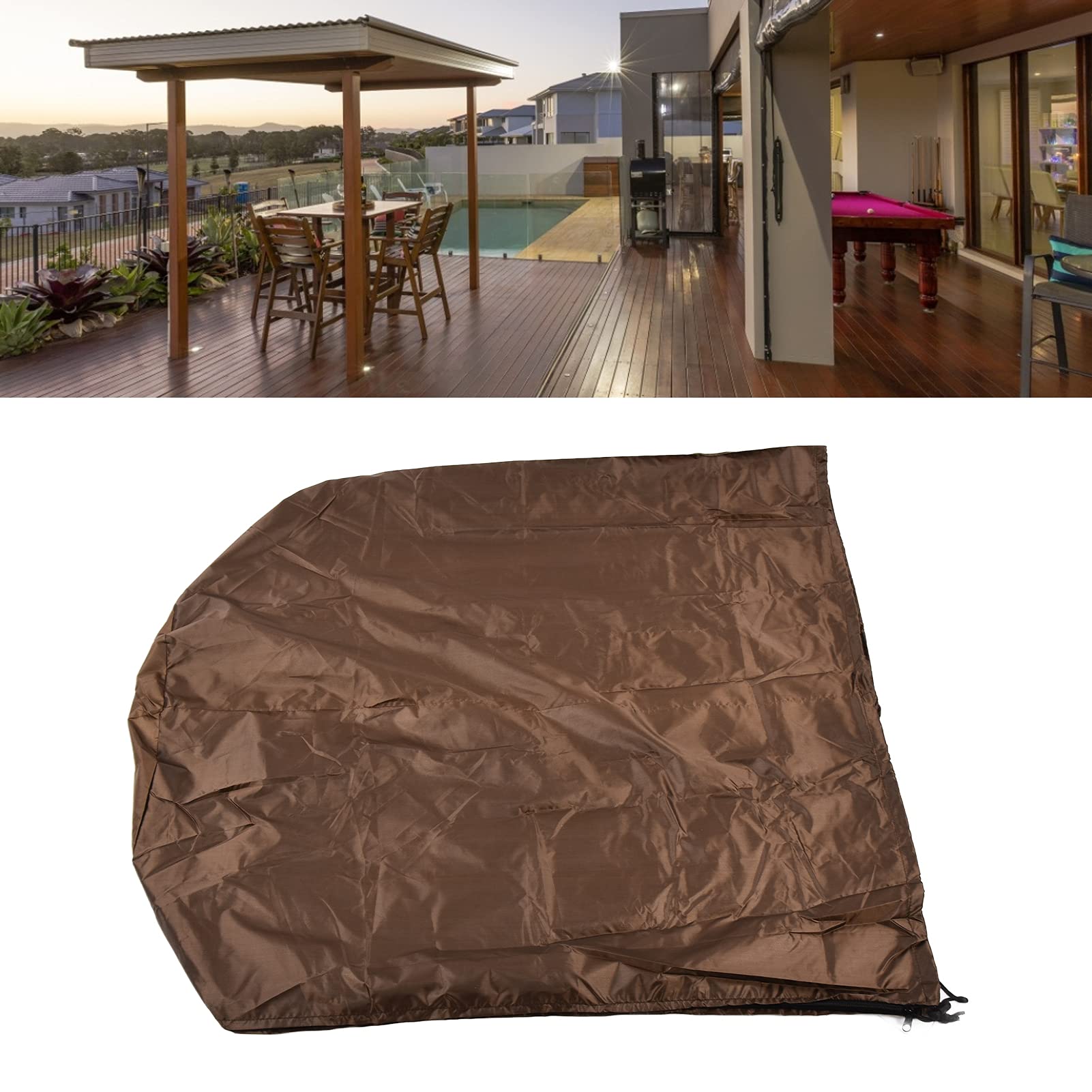 Natudeco Patio Heater Covers Outdoor Garden Fire Sense Patio Heater 190D Waterproof Propane Heater Covers Protector for Standing Heater Courtyard Terrace(Coffee)