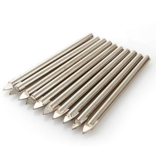 Diamond Drill Bits For Porcelain Tile,Boxwizard Tile Drill Bits 10Pcs 6Mm Tile Glass Ceramic Mirror Tungsten Carbide Drill Bit Set Spear Head Bosch Drill Bit Set