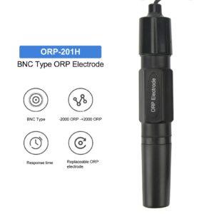 Digital Ph Meter,PH Probe,ORP 201H Probe Electrode Replaceable BNC Socket Probe for ORP Tester Meter Controller (1.2m)