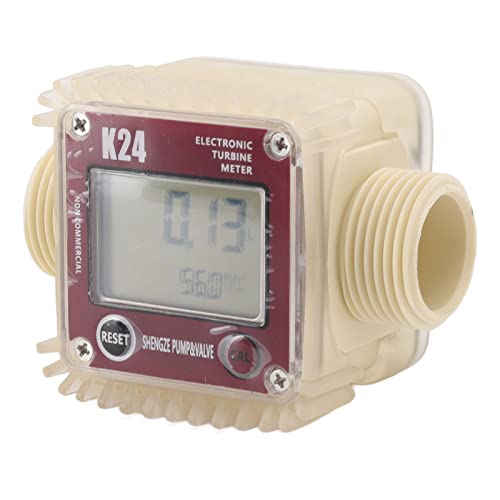 Electronic Fuel Meter, Modular Design G1 Female Thread Large LCD Display Digital Turbine Flow Meter High Accuracy 4 Measure Units for Kerosene for Gasoline