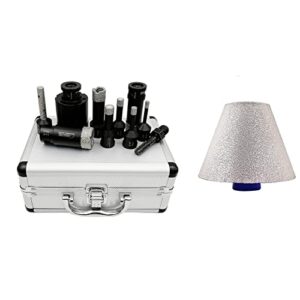 shdiatool diamond drill bits hole saw kit for porcelain tile ceramic marble and 1pc diamond beveling chamfer bits