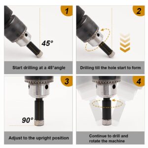 SHDIATOOL 12pcs Diamond Core Drill Bits Set 1/2-IN for Porcelain Tile Marble Ceramic Granite 12mm