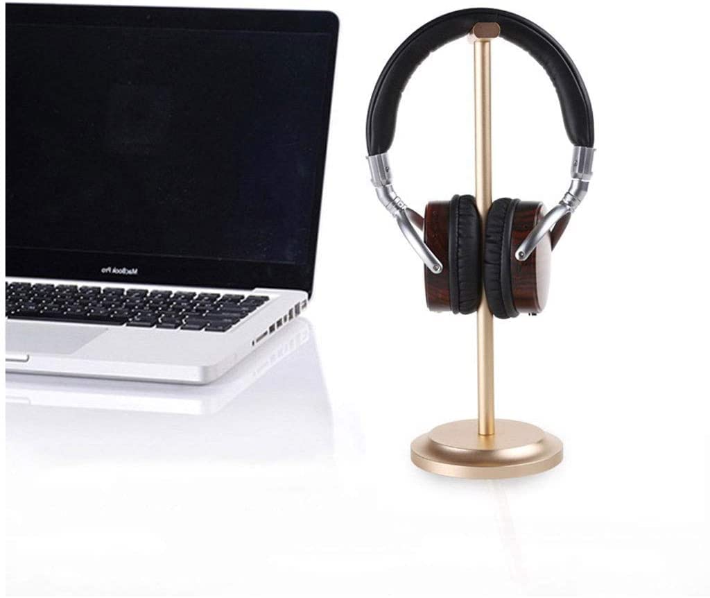 Headset Stand Headphone Stand Aluminum Alloy Headphone Stand Universal Gaming Headset Holder Earphone Holder Table Desk Display Rack Headset Stand Headset Holder Headphones Holder ( Color : Gold )