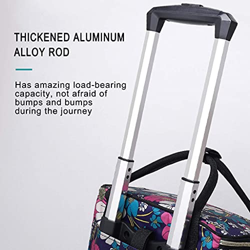 ATAAYLarge-Capacity Shopping cart, Luggage cart, Foldable Portable Trolley cart, Grocery Shopping cart, Lightweight and Waterproof (Plaid 94 * 32 * 20cm) (Black 94 * 32 * 20cm)