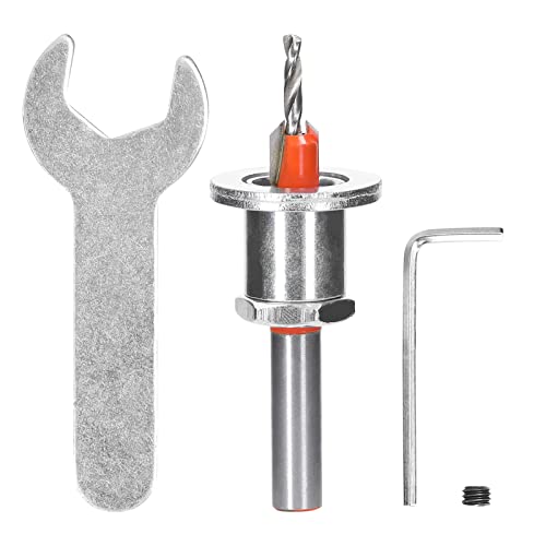 BUZHI Router Bit, 8mm Shank Carbide Countersink Woodworking Router Bit 2.5-10.5mm Hight Adjustable Milling Cutter Screw Extractor Remon Demolition