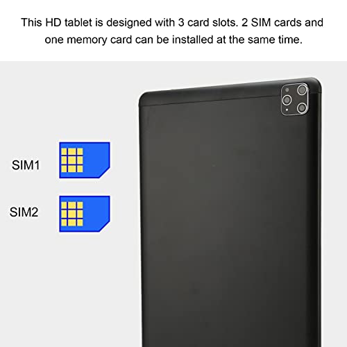 FOTABPYTI 10.1 Inch Tablet, Tablet PC Black Dual Card Dual Standby 5G WiFi 1920x1200 HD 100-240V 4GB RAM 64GB ROM 2MP Front 5MP Rear for Reading for Android 10 (US Plug)