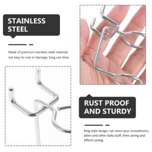 Angoily 5pcs Tool Hole Board clamp Bracket Kitchenware Holder Metal Hook Girl Screw Accessories Screwdriver Metal Appendix Iron Perfboard Shelf Iron Screw Iron Nail peg Board Hook