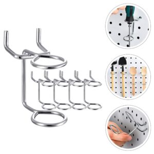 Angoily 5pcs Tool Hole Board clamp Bracket Kitchenware Holder Metal Hook Girl Screw Accessories Screwdriver Metal Appendix Iron Perfboard Shelf Iron Screw Iron Nail peg Board Hook