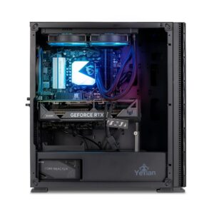 YEYIAN ODACHI Gaming Desktop Computer, AMD Ryzen 9 7900X3D, AMD RX7900 XTX, 32GB DDR5 6000MHz RAM, 1TB NVMe SSD, Liquid Cooler VR Ready Gaming PC, 850W PSU, USB-C 3.2, WiFi, Win 11 Home