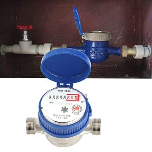 Deosdum Water Flow Meter, Water Meter Copper 1.5M3/H Mechanical Water Meter 15Mm 1/2 Inch Water Flow Gauge Garden Water Flow Meter