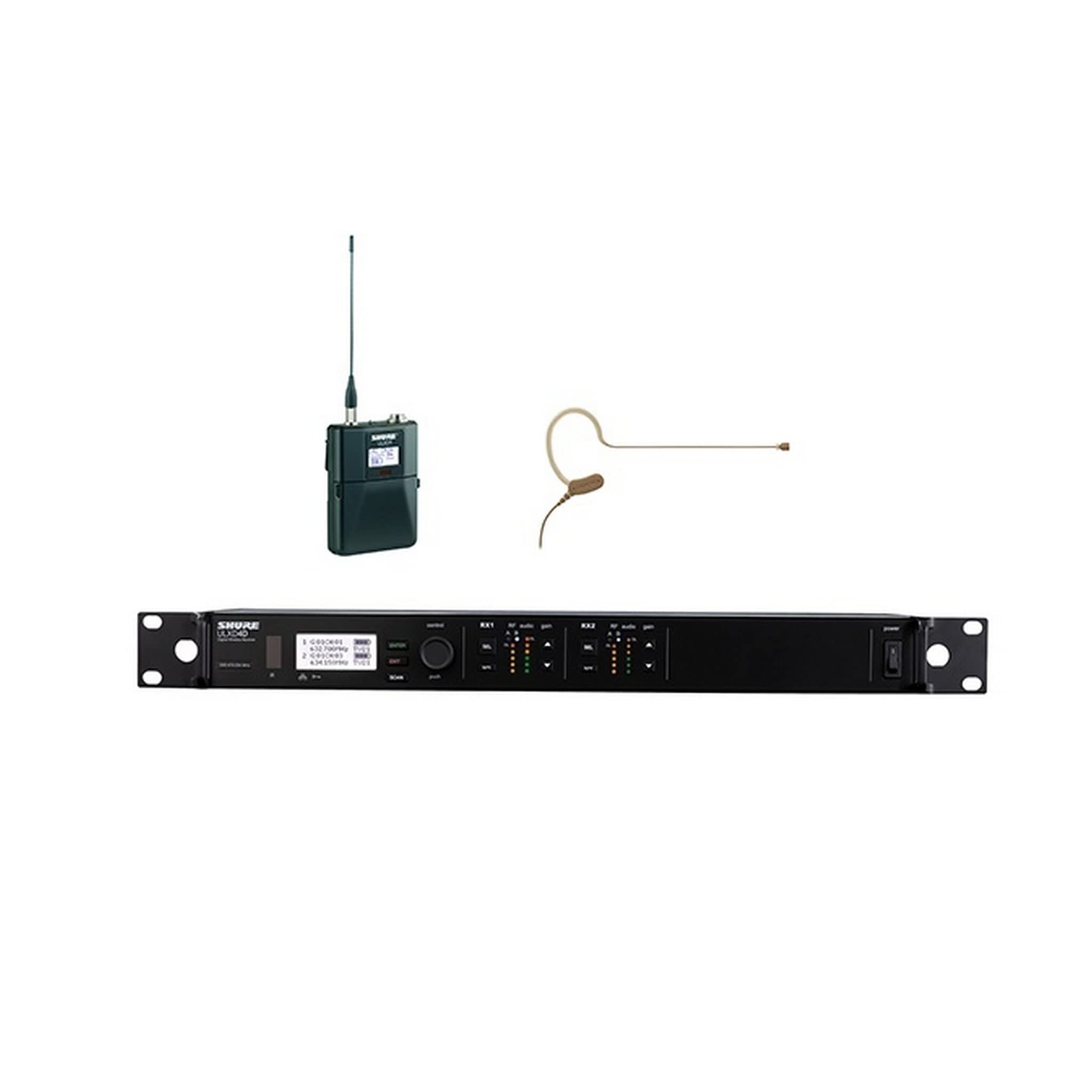 Shure ULXD14D/MX153 Omnidirectional Headworn Wireless Microphone System, Cocoa, V50 174-216 MHz