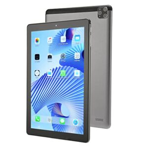 Qinlorgo Gray Tablet, 5G WiFi Dual Camera Octa Core CPU 10.1 Inch Reading Tablet for Gaming (US Plug)