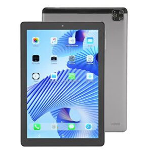 Qinlorgo Gray Tablet, 5G WiFi Dual Camera Octa Core CPU 10.1 Inch Reading Tablet for Gaming (US Plug)