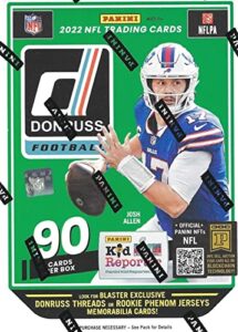 2022 panini donruss football trading card blaster box (90 cards)