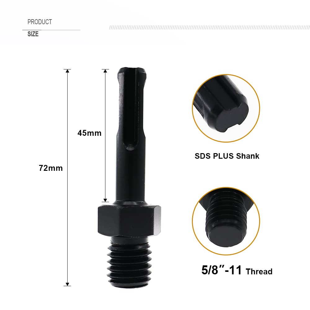 SHDIATOOL 2 Inch Granite Hole Saw Plus SDS Adapter for Marble Hard Stone Bricks