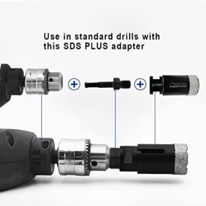 SHDIATOOL 1 Inch Granite Hole Saw Plus SDS Adapter for Marble Hard Stone Bricks