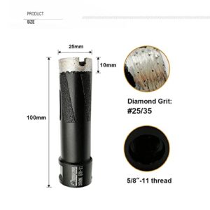 SHDIATOOL 1 Inch Granite Hole Saw Plus SDS Adapter for Marble Hard Stone Bricks