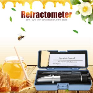 TEUOPIOE 58~92% Wort Specific Gravity Refractometer Beer Fruit Juice Wine Sugar Test