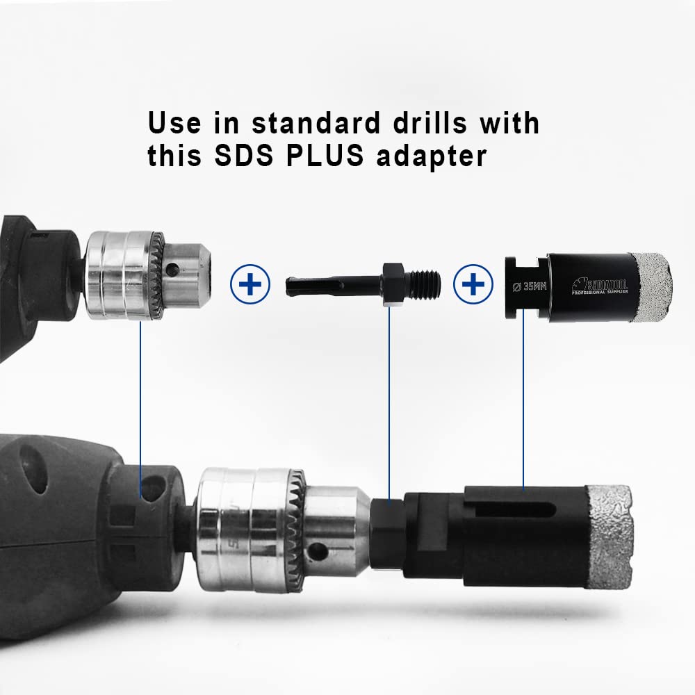 SHDIATOOL 4Inch Granite Hole Saw Plus SDS Adapter for Marble Hard Stone Bricks