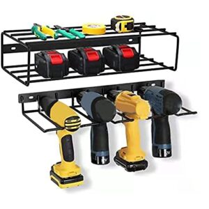 Floating Tool Shelf Holder Wall Mounting Alloy Steel Storage Rack Space Saving 50kg 110lb Load Capacity for Handheld Power Tools