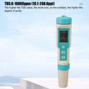 Fdit Water Quality Meter,ORP PH TDS Temp EC Salinity SG 7 in 1 Accurate Digital Water Quality Test Pen for Water Quality Testing