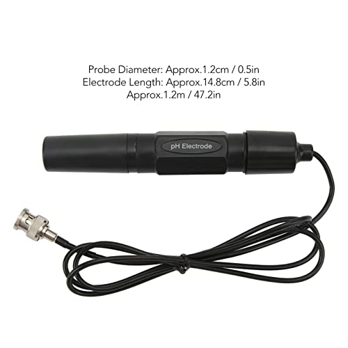 PH Probe Sensor, High Accuracy Waterproof Excellent Field Applicability PH Meter BNC Connector Replacement Parts for Aquaculture(1.2m)