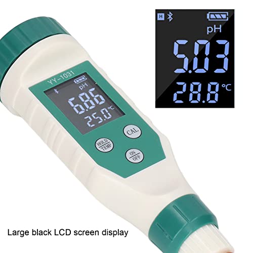 Smart PH Tester, Compact Portable LCD Display High Accuracy Bluetooth PH Meter for Skin