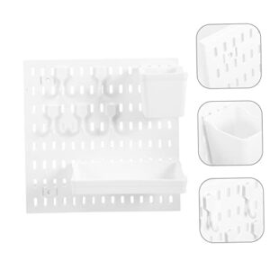 Veemoon 2 Sets Peg Board Rack Pegboard Shelves Pegboard Wall Entryway Mail Organizer Wall Display Pegboard Plastic Stand Pegboard Storage Rack White Office Combination No Punching