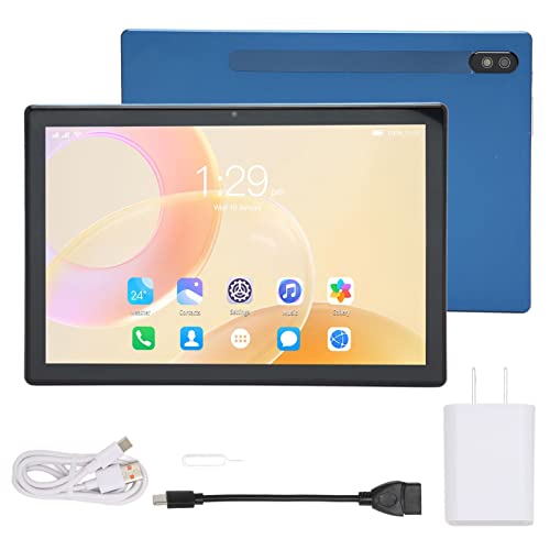 Office Tablet, 4G Network Blue Dual Camera 2 Card Slots 10 Inch Tablet 6GB RAM 256GB ROM for School (U.S. regulations)