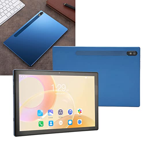 Office Tablet, 4G Network Blue Dual Camera 2 Card Slots 10 Inch Tablet 6GB RAM 256GB ROM for School (U.S. regulations)