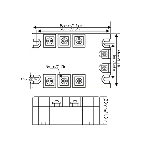 DC to AC Solid State Relay, Short Switching Time Noiseless Anti Shock Solid State Relay Stable 3‑32VDC 24‑480VAC for Industrial Automation for CNC Machine (TSR-10DA-H)