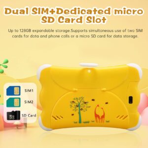 Kids Tablet, 3GB 32GB Dual SIM Dual Standby 7 inch HD Display 2MP Rear Camera Autofocus Toddler Tablet Triple Slot Eye Protection Display 6000mAh Battery WiFi Tablet for Kids