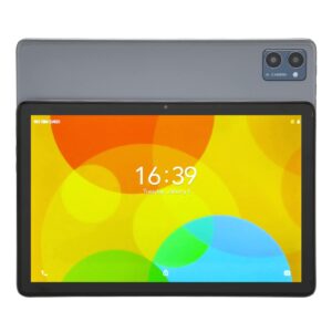 topincn hd tablet, octa core 8gb ram 128gb rom 2.4g 5g wifi type c charging fm radio 10.1 inch tablet us plug 100‑240v for learning (grey)