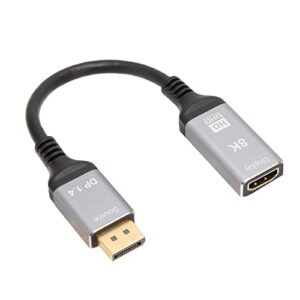 Video Adapter Cord, DisplayPort To HD Multimedia Interface Cable Distortion Free Small 48Gbps Support HDR 3D 8K Male To Female for PC for TV