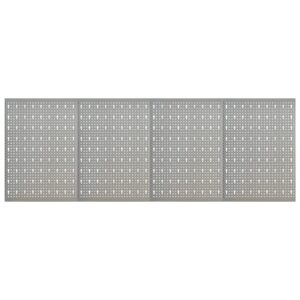 Tidyard 4 Piece Wall-Mounted Peg Boards, Steel Wall Panels with Holes, Metal Tool Pegboards Storage Organizer Gray for Garage, Workbench, Workshop 63 x 22.8 x 0.4 Inches (L x W x T)