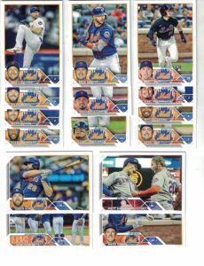 new york mets / 2023 topps mets baseball team set (series 1 and 2) with (25) cards! ***includes (3) additional bonus cards of former mets greats dwight gooden, david cone and darryl strawberry! ***