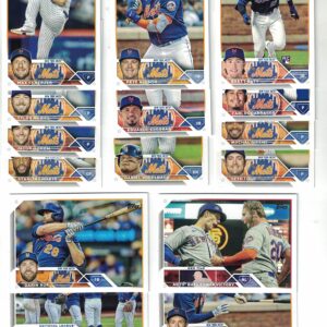 New York Mets / 2023 Topps Mets Baseball Team Set (Series 1 and 2) with (25) Cards! ***INCLUDES (3) Additional Bonus Cards of Former Mets Greats Dwight Gooden, David Cone and Darryl Strawberry! ***