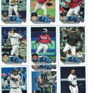 Miami Marlins / 2023 Topps Marlins Baseball Team Set (Series 1 and 2) with (19) Cards! *** This listing includes (3) Bonus Marlins Cards! ***