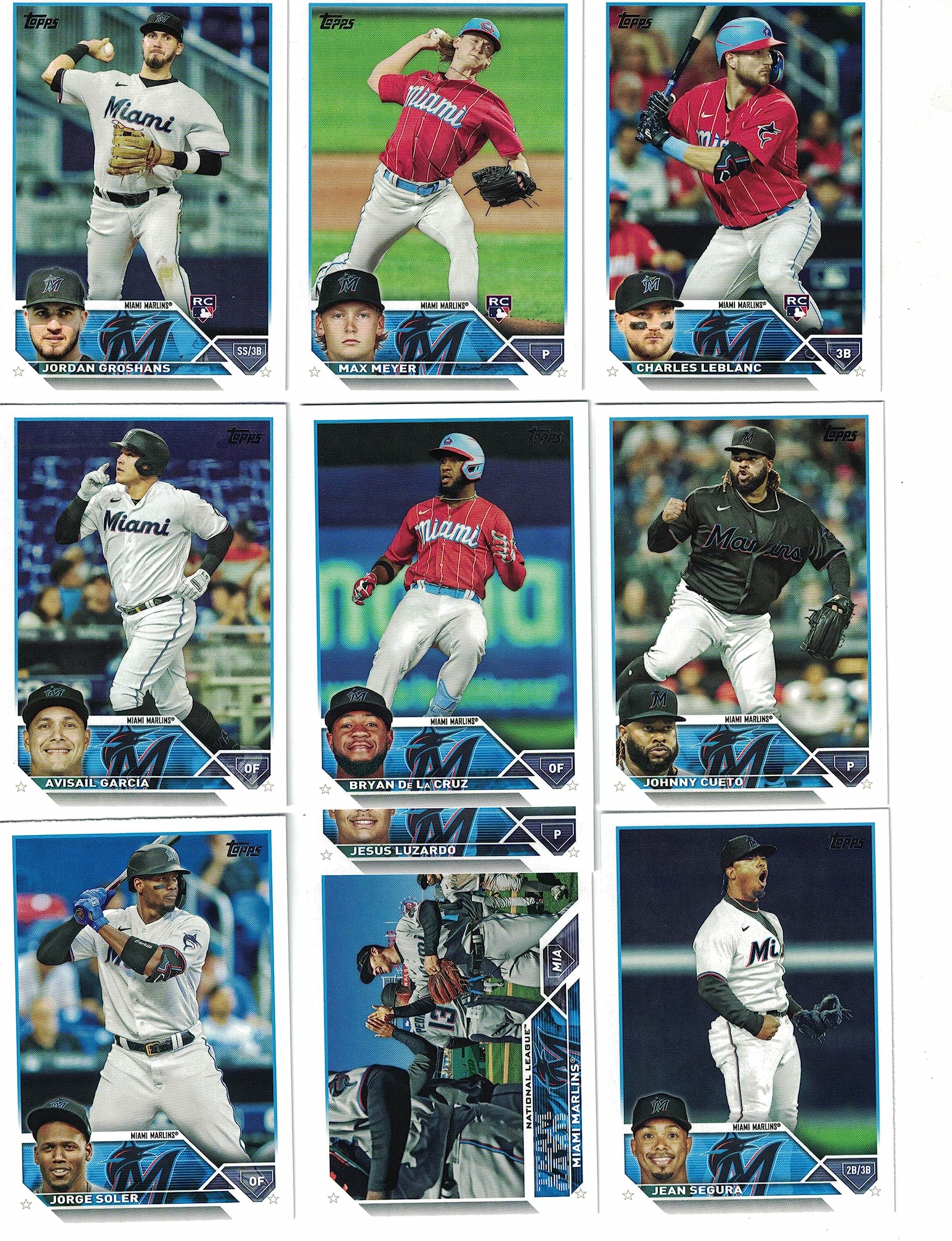 Miami Marlins / 2023 Topps Marlins Baseball Team Set (Series 1 and 2) with (19) Cards! *** This listing includes (3) Bonus Marlins Cards! ***