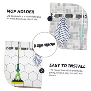 Zerodeko 3pcs mop holder pantry organization and storage Garden Tool Organizer garage broom mop organizer Broom Hangers wall mounted clothes hanger Mop Rack broom holder abs Space aluminum