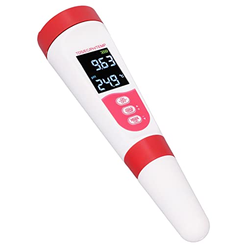 Digital Water Tester TDS EC PH Temperature Meter 4 in 1 0-9999ppm Water Quality Tester for Drinking Water Aquariums